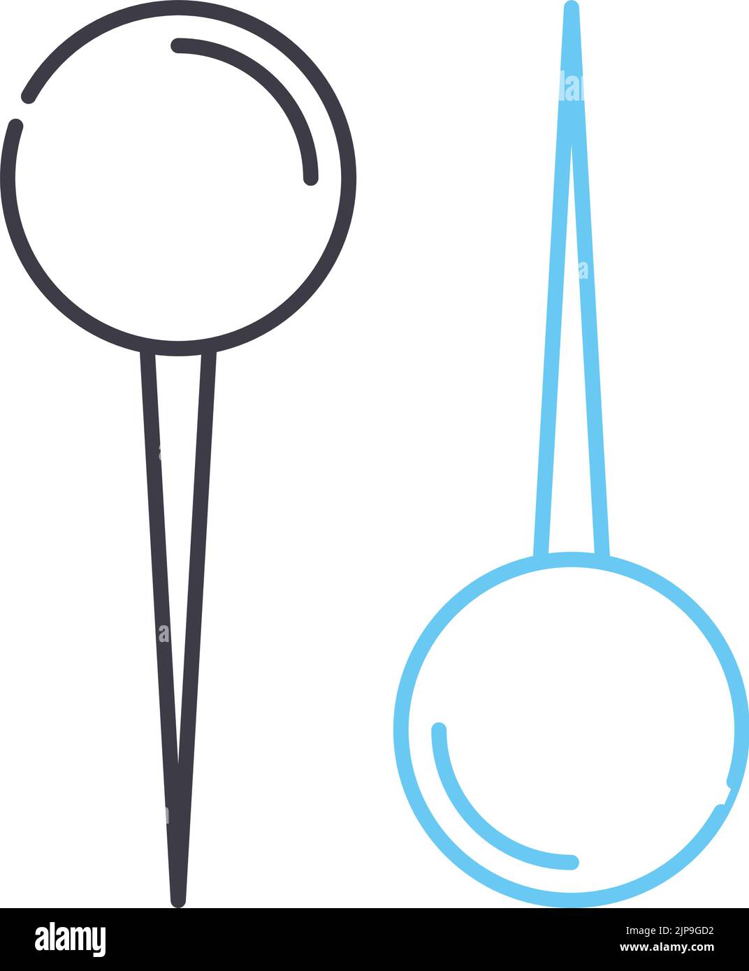 pin line icon, outline symbol, vector illustration, concept sign Stock ...