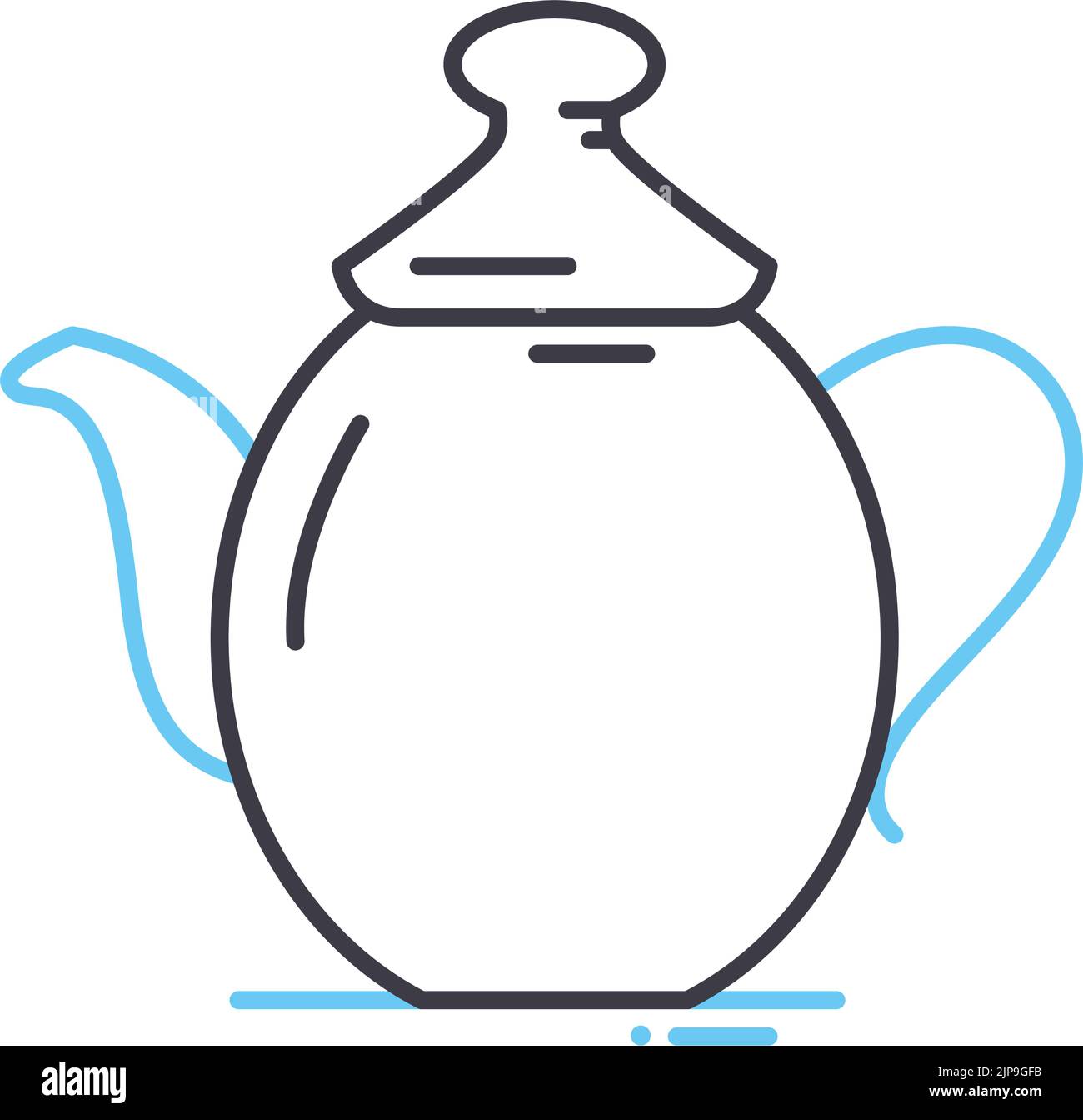 teapot line icon, outline symbol, vector illustration, concept sign ...