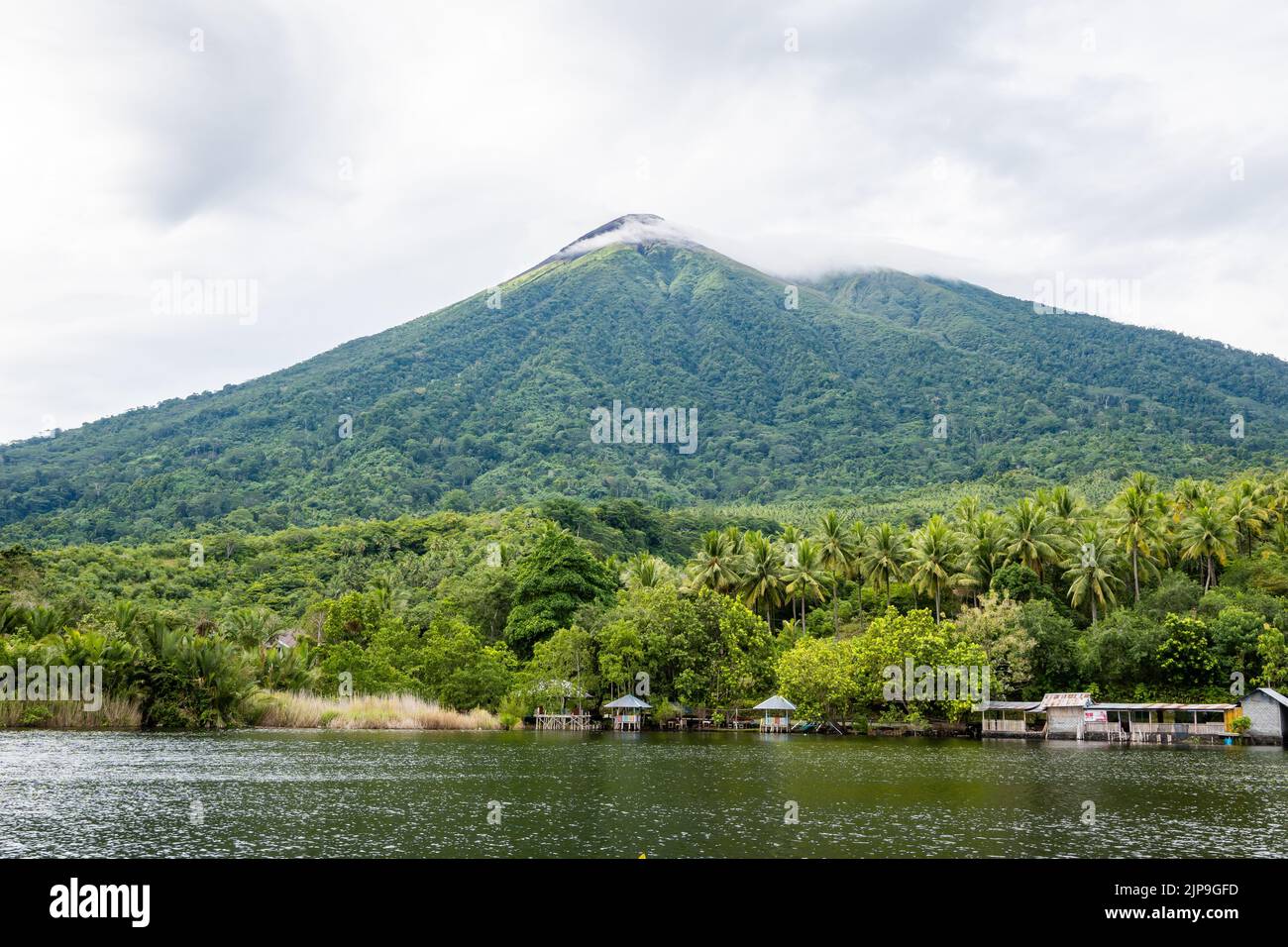 Mount Gamalama is an active volcano. Ternate Island, Indonesia Stock ...