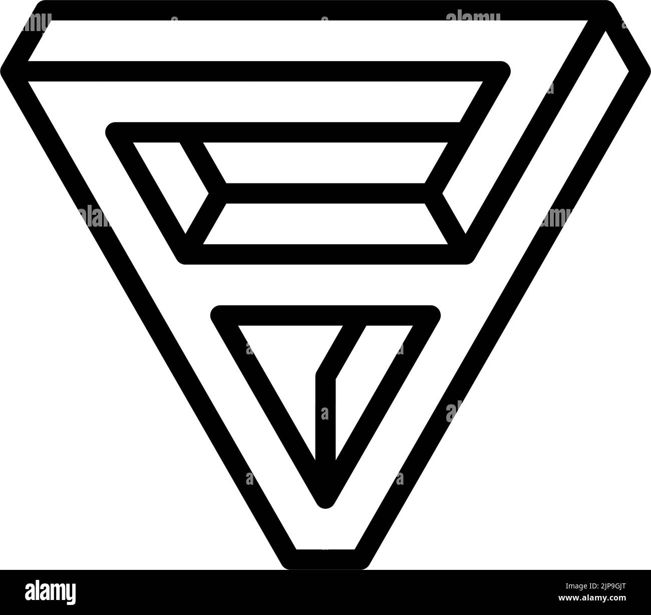 triangle impossible geometric shape line icon vector illustration Stock ...