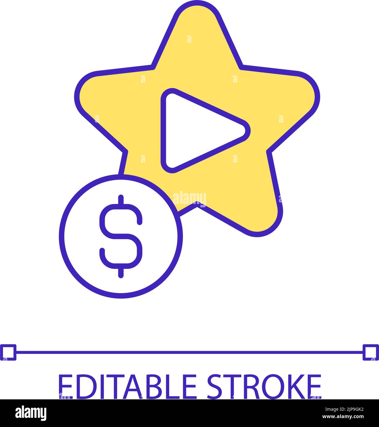 Paid visual content yellow RGB color icon Stock Vector Image & Art - Alamy