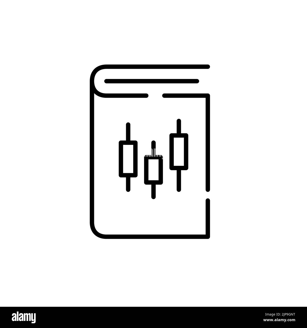 Stock trading manual. Book with candlesticks chart. Pixel perfect ...