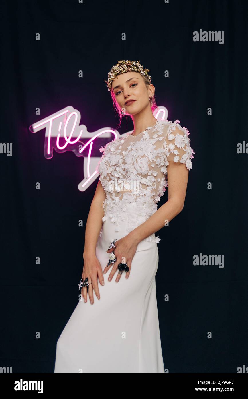 model, pose, wedding dress, models, poses, wedding dresses Stock Photo ...