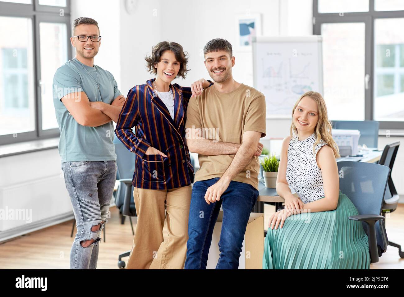 Happy smiling partners team hi-res stock photography and images - Alamy