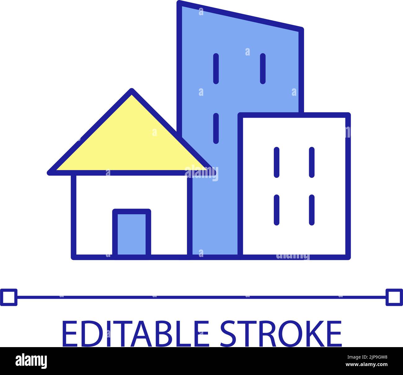 Residential and commercial real estate RGB color icon Stock Vector ...