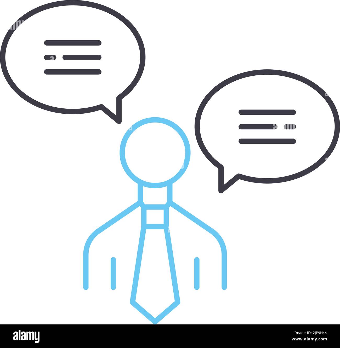 personal communication line icon, outline symbol, vector illustration ...
