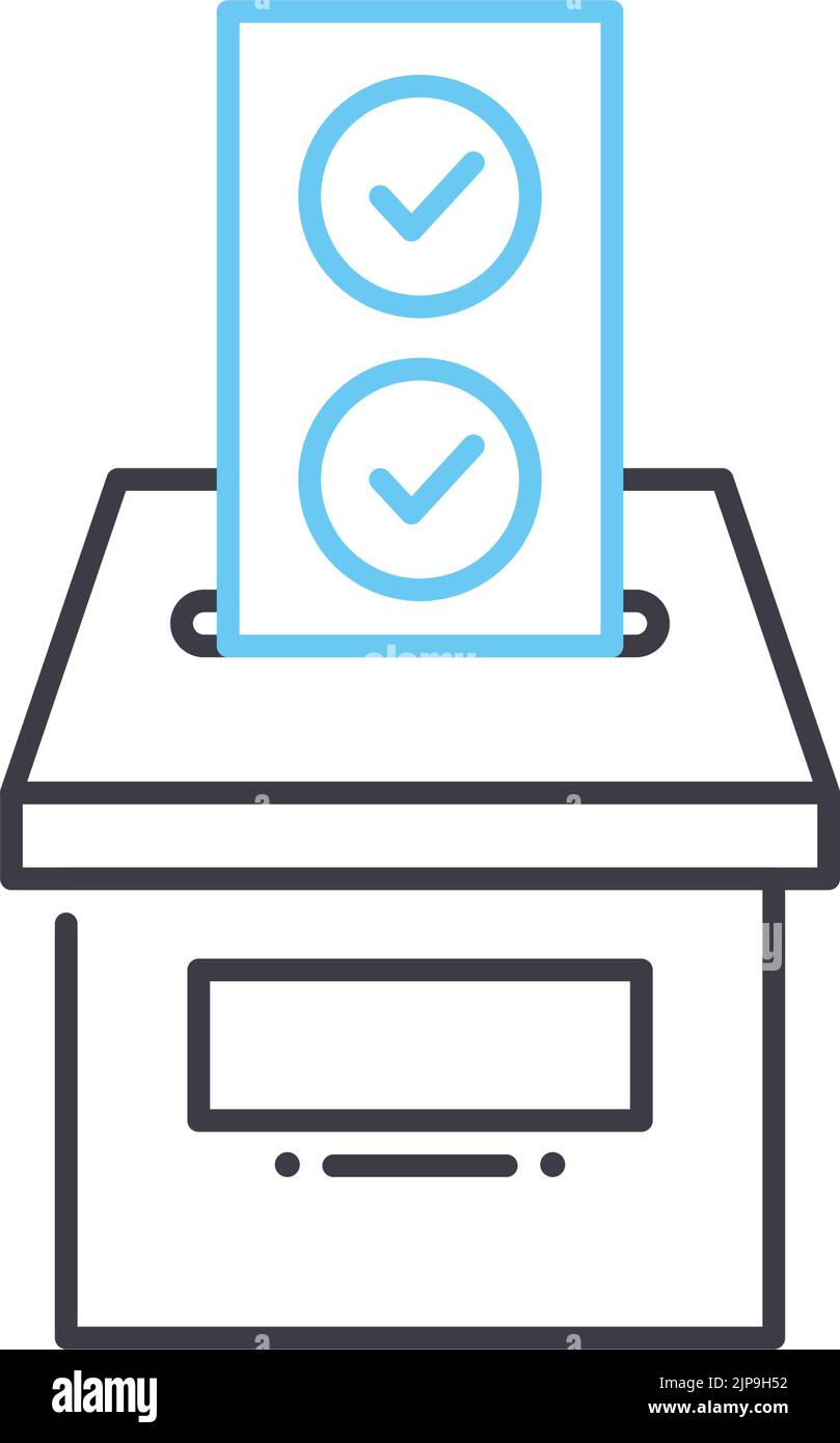 voting line icon, outline symbol, vector illustration, concept sign ...