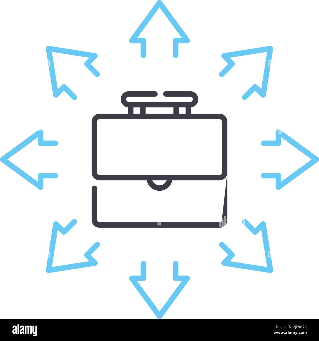 Outsource Work Line Icon Outline Symbol Vector Illustration Concept Sign Stock Vector Image