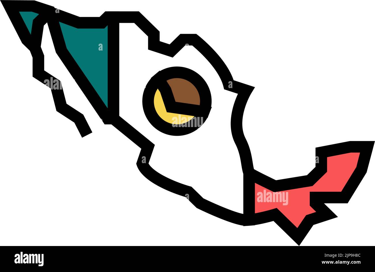 Mexico flag button map hi-res stock photography and images - Alamy
