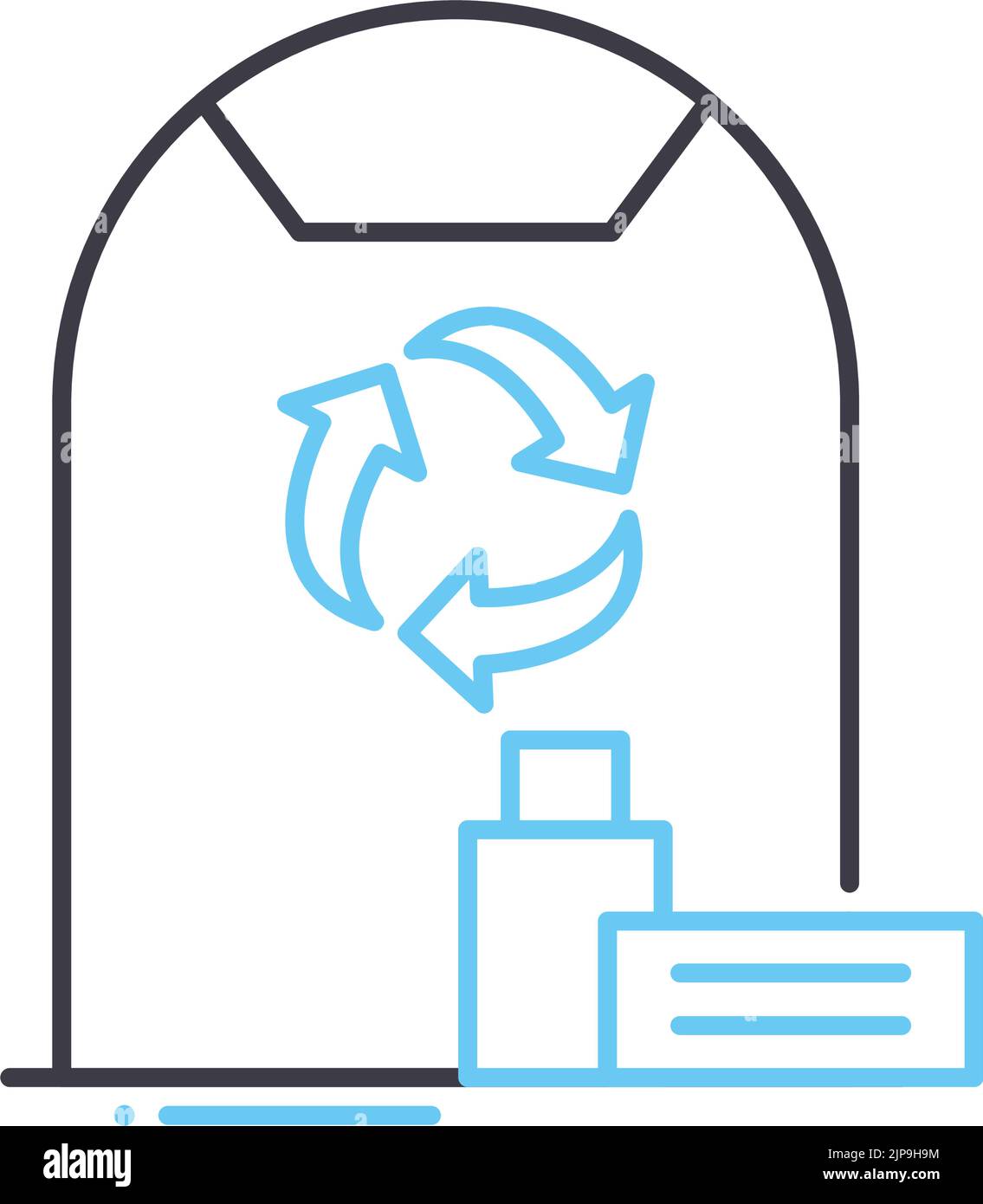 trash recycling line icon, outline symbol, vector illustration, concept ...