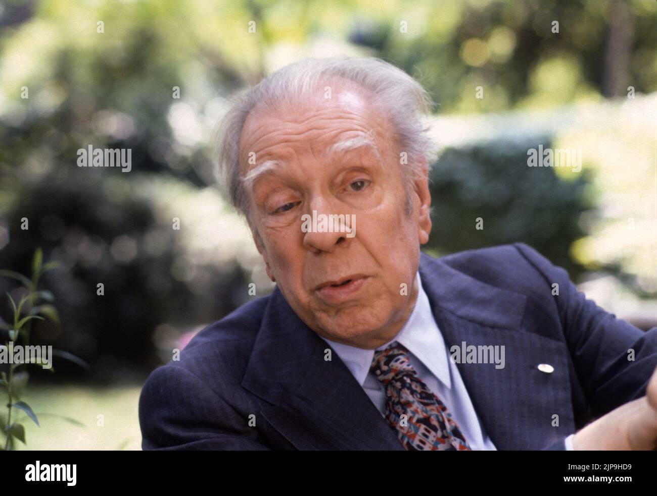 The Argentine writer Jorge Luis Borges (Milan, June 1980 Stock Photo ...