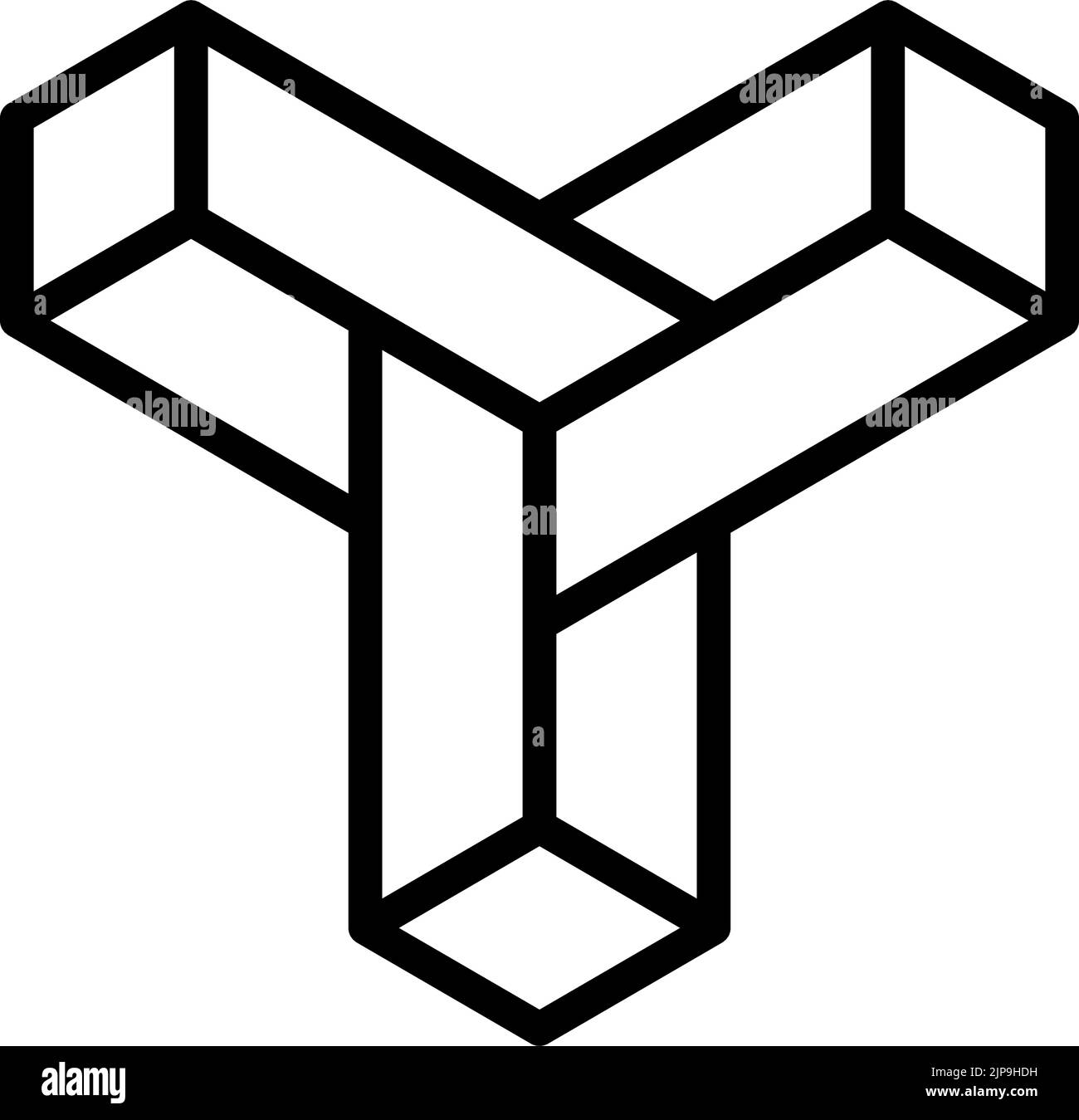 paradox impossible geometric shape line icon vector illustration Stock ...