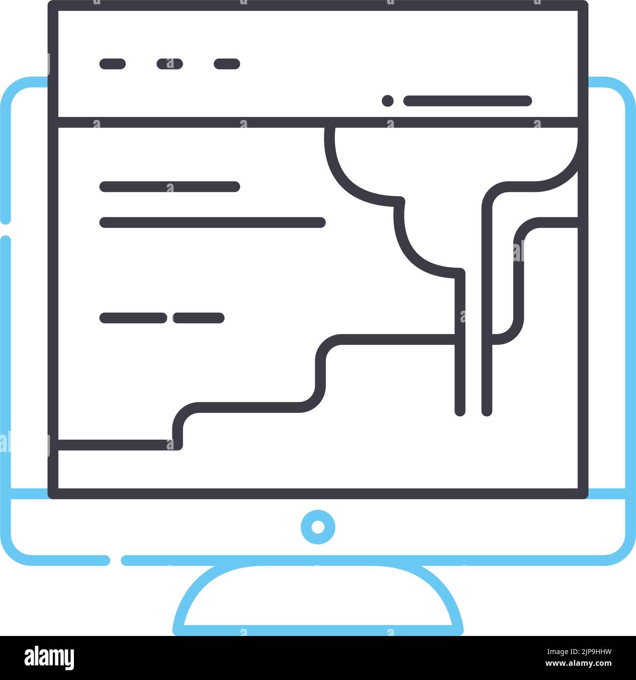 front end line icon, outline symbol, vector illustration, concept sign ...