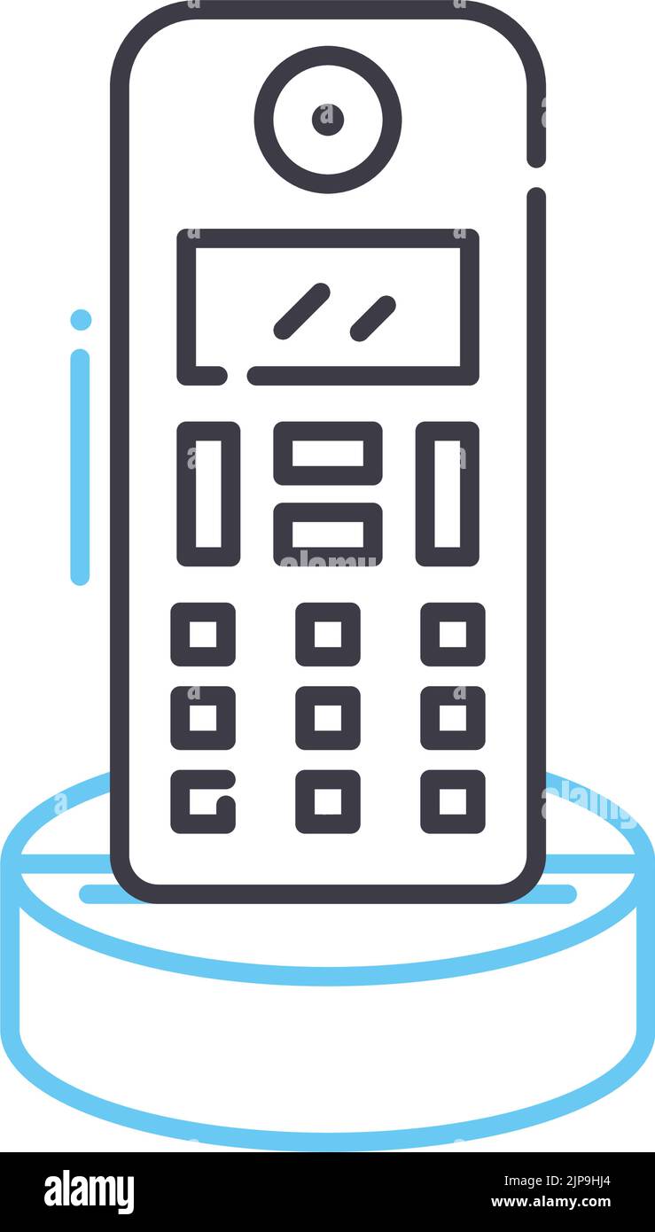 telephone line icon, outline symbol, vector illustration, concept sign ...