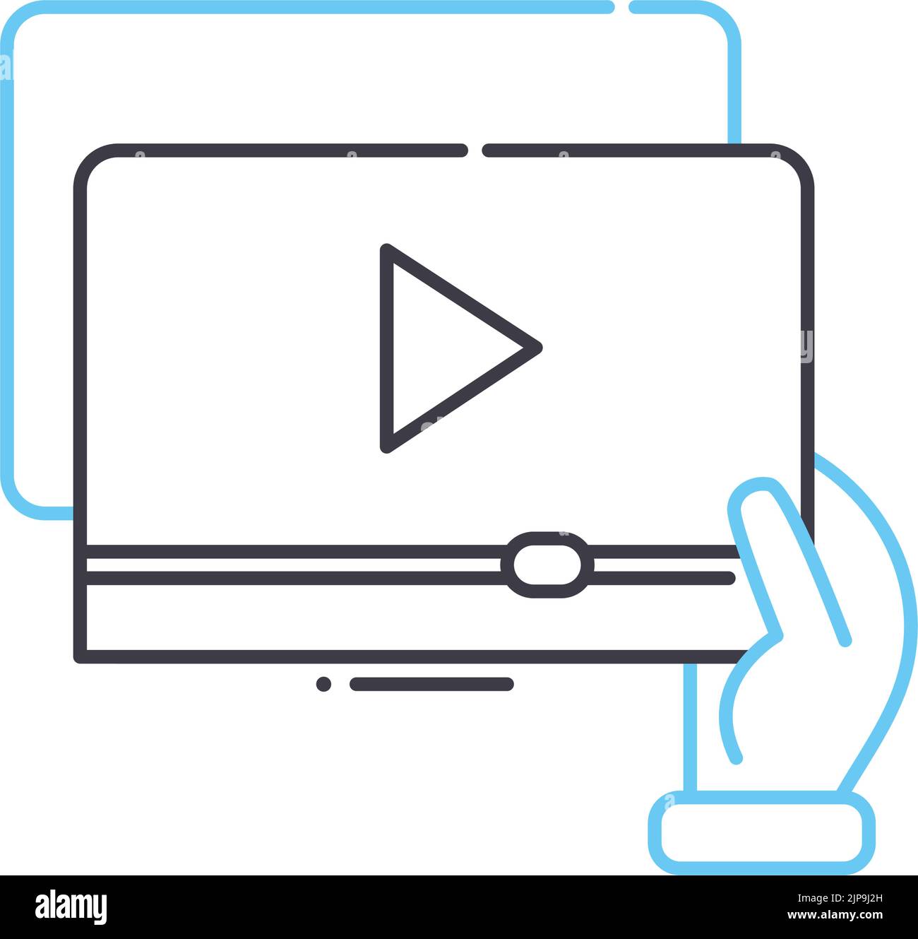 videos line icon, outline symbol, vector illustration, concept sign ...
