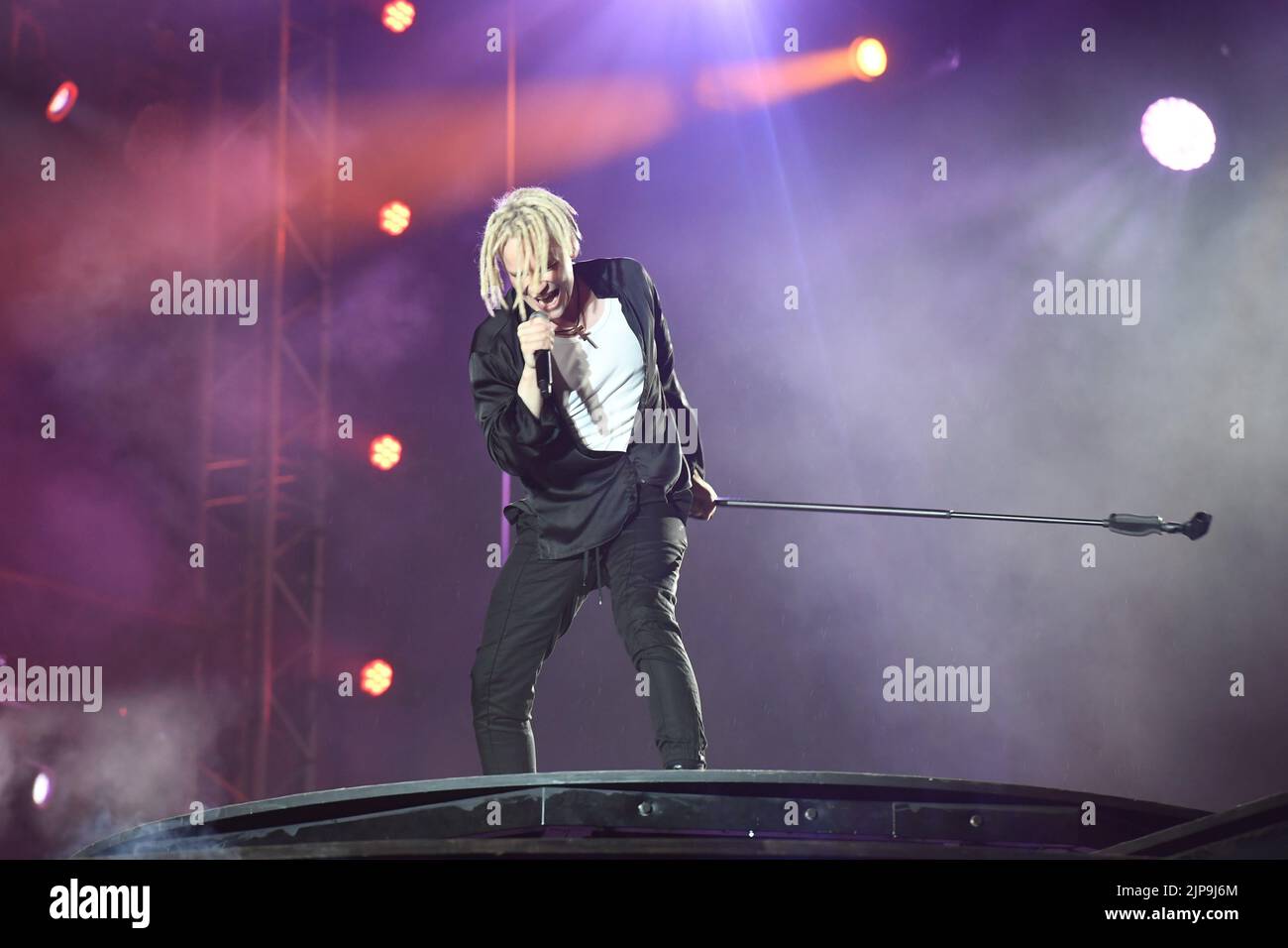 Crimea. Pike perch. The singer of SHAMAN (Yaroslav Dronov) during ...