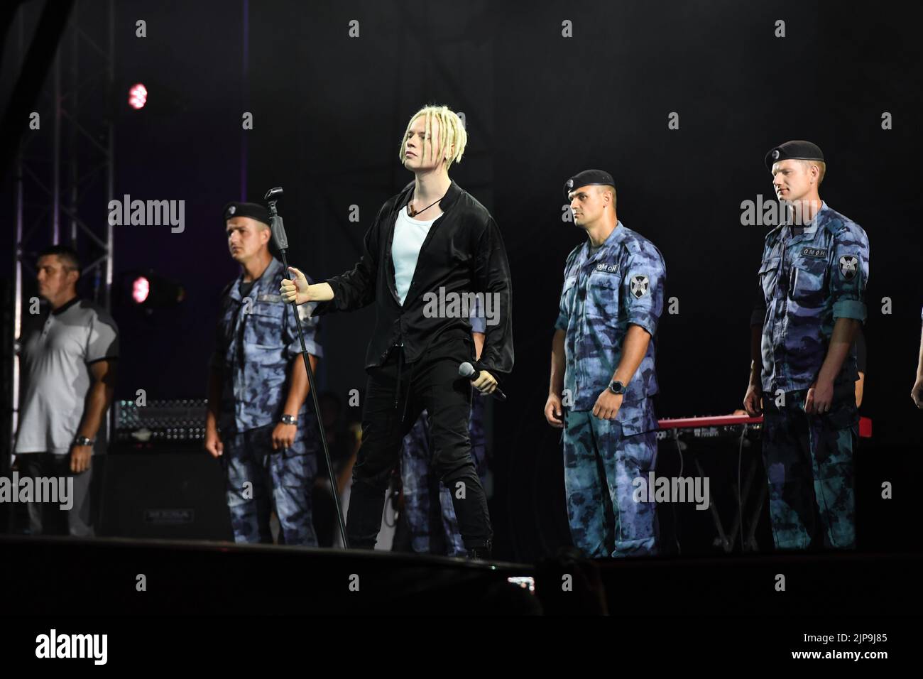 Crimea. Pike perch. The singer of SHAMAN (Yaroslav Dronov) during ...