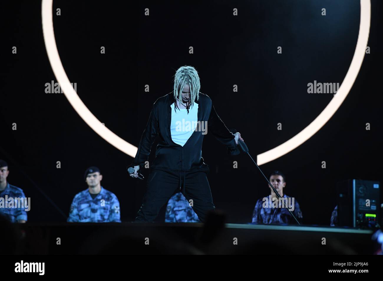 Crimea. Pike perch. The singer of SHAMAN (Yaroslav Dronov) during ...