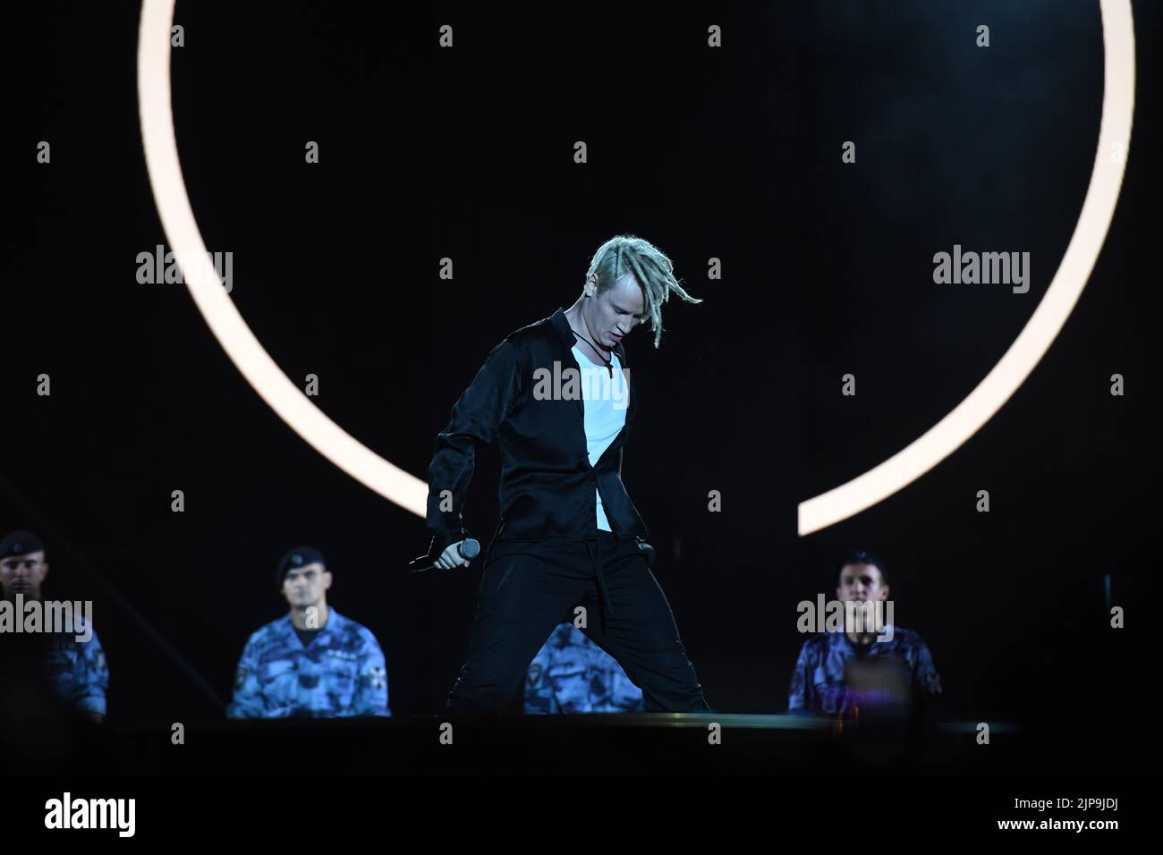 Crimea. Pike perch. The singer of SHAMAN (Yaroslav Dronov) during ...