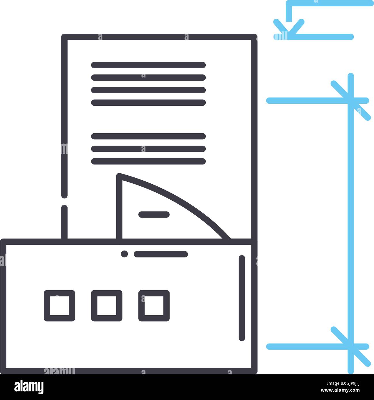 size measurement line icon, outline symbol, vector illustration ...