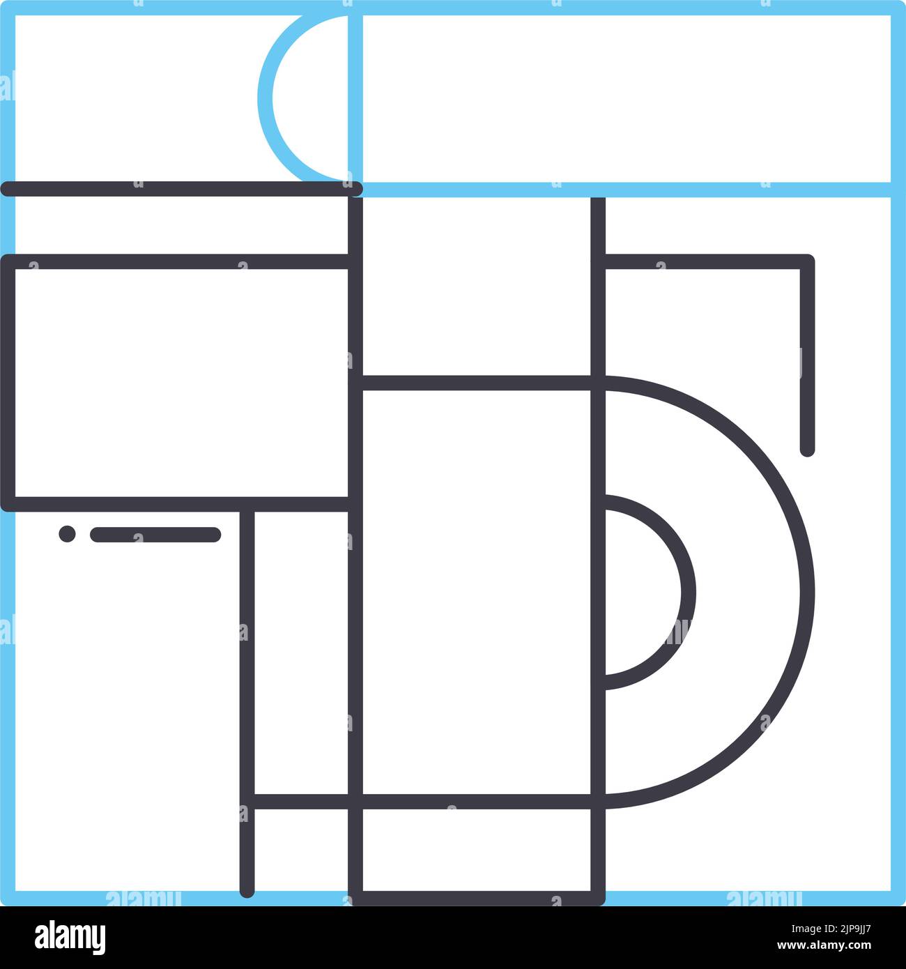 moodboard grid line icon, outline symbol, vector illustration, concept ...