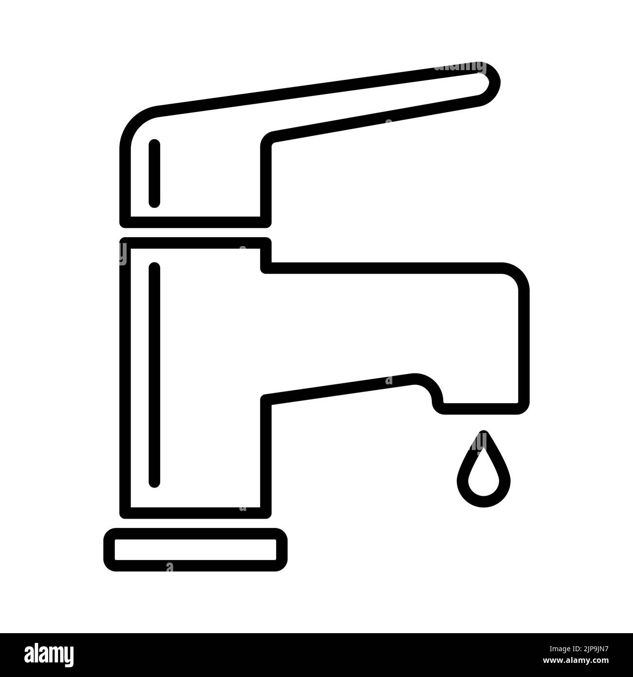 Faucet icon in thin line style. Vector illustration isolated on white ...