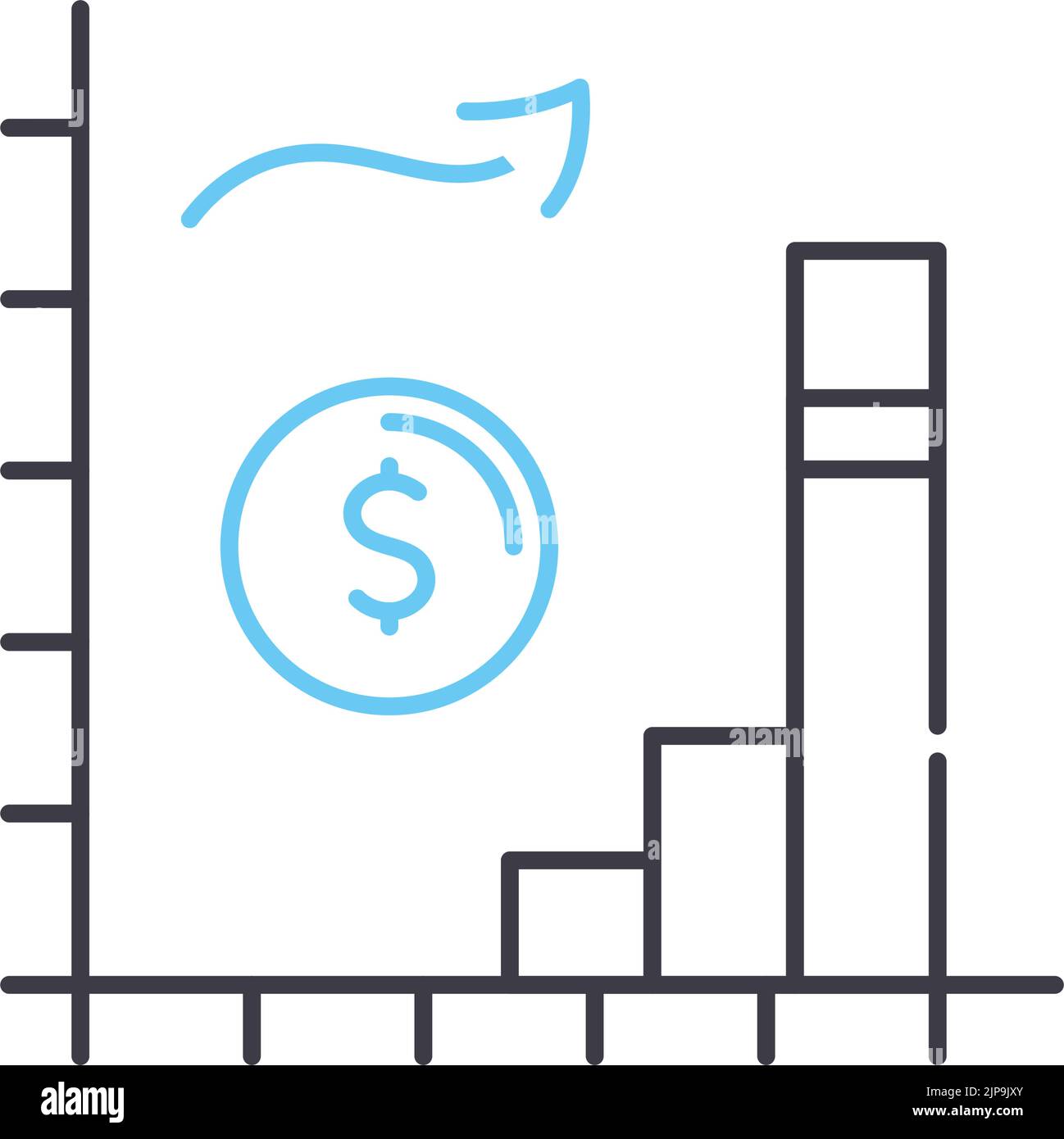 sales analysis line icon, outline symbol, vector illustration, concept ...