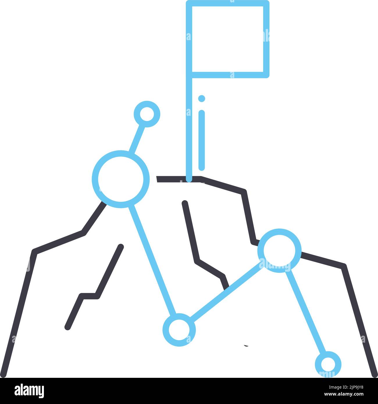 mission success line icon, outline symbol, vector illustration, concept ...