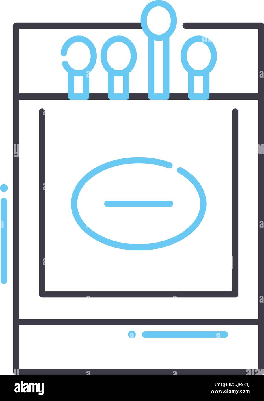 matches line icon, outline symbol, vector illustration, concept sign ...
