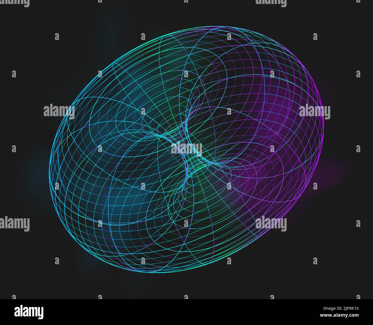 Cyber distorted shape, retro punk design element. Wireframe wave ...