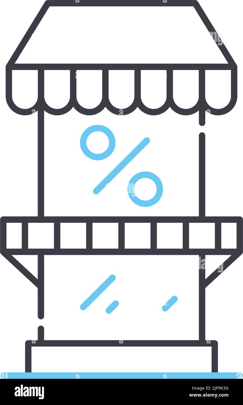 market advertising line icon, outline symbol, vector illustration ...