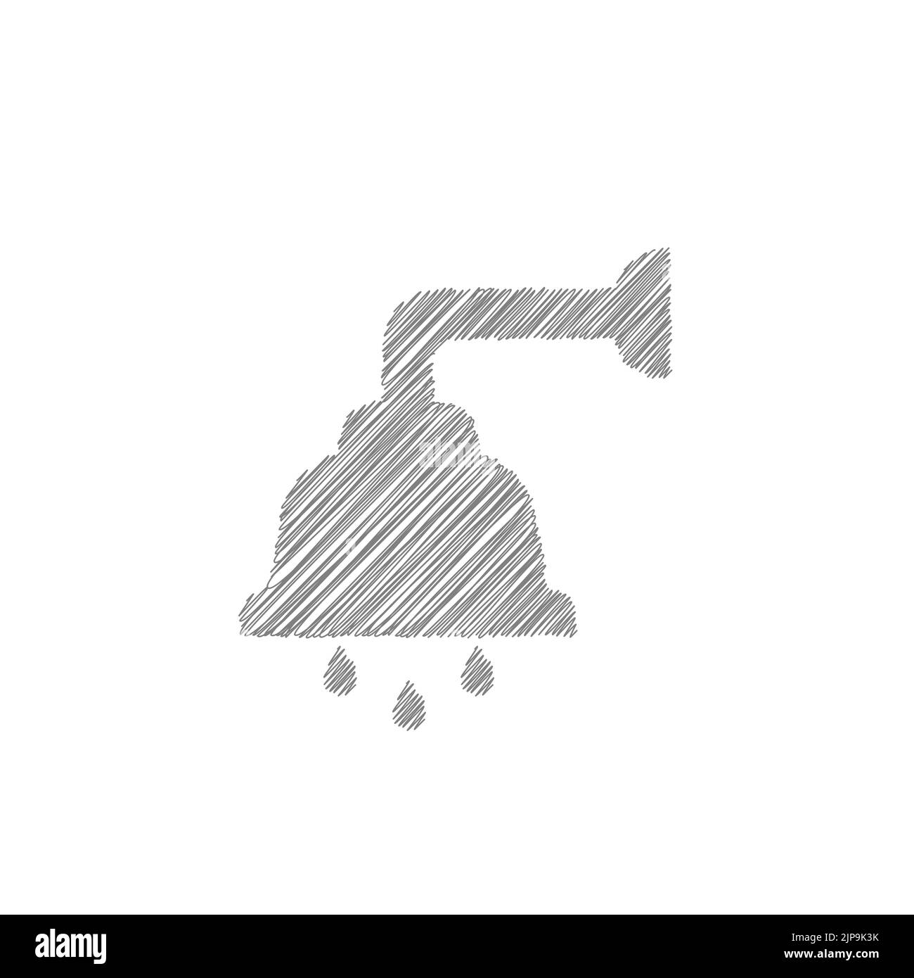 Shower grey sketch vector icon. Shower icon page symbol for your web ...