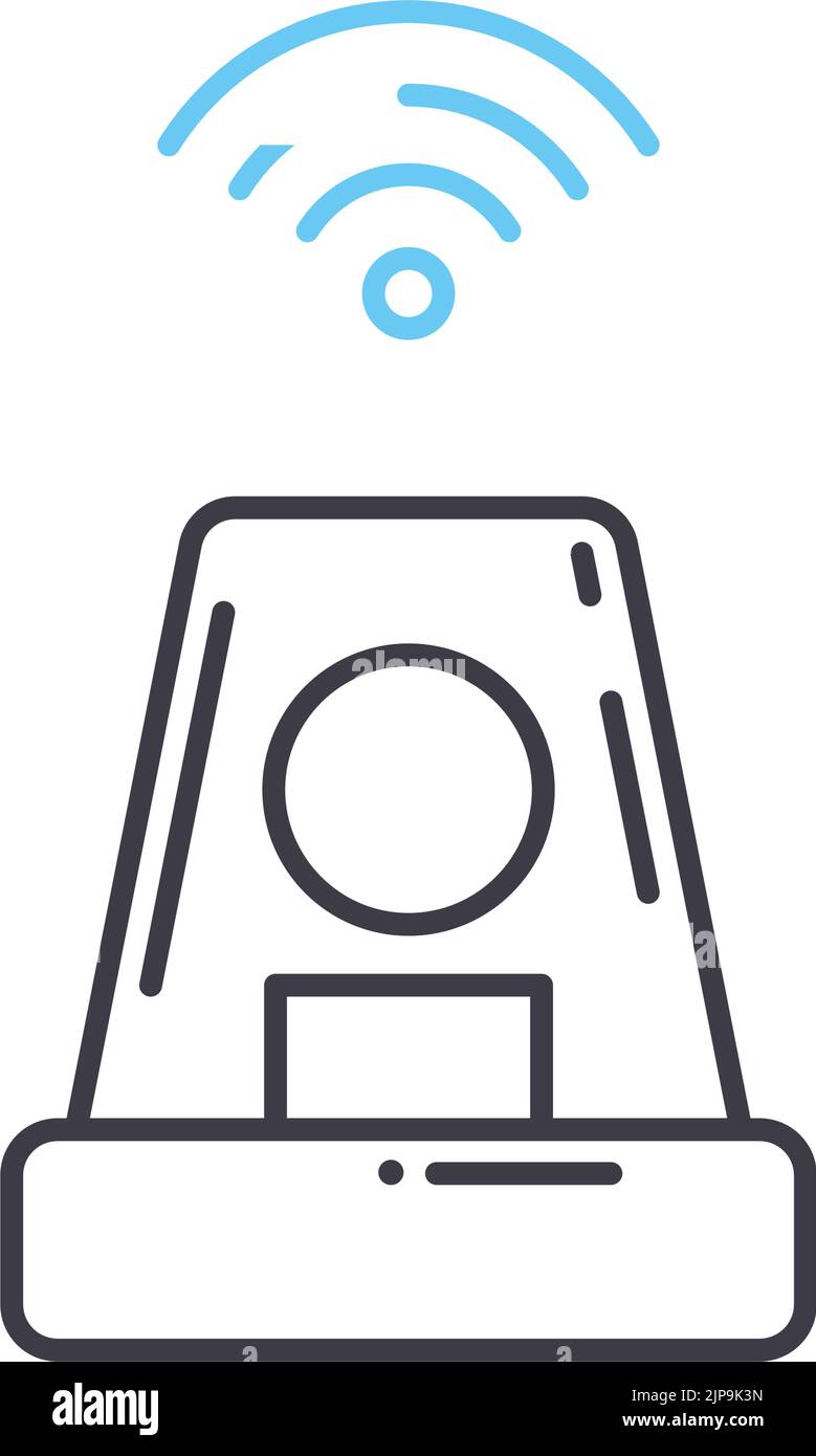 siren line icon, outline symbol, vector illustration, concept sign ...