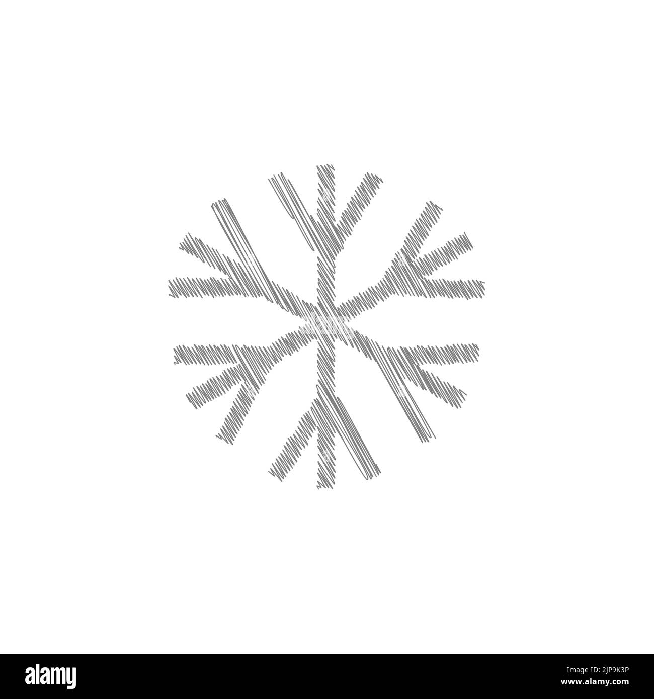 Snowflake grey sketch vector icon. Symbol for use at low or cold ...
