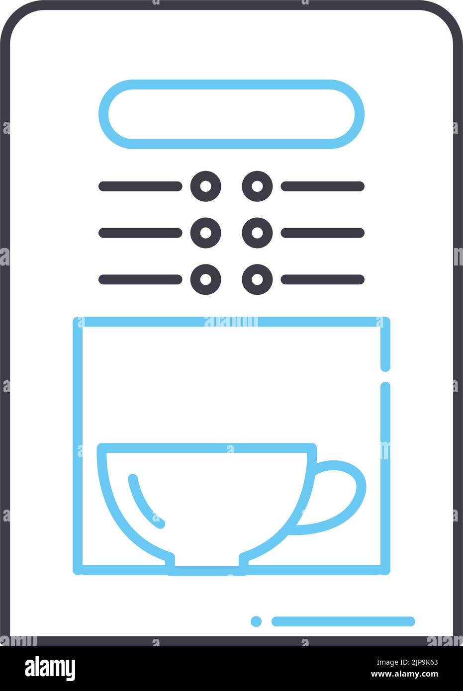 office coffee machine line icon, outline symbol, vector illustration ...