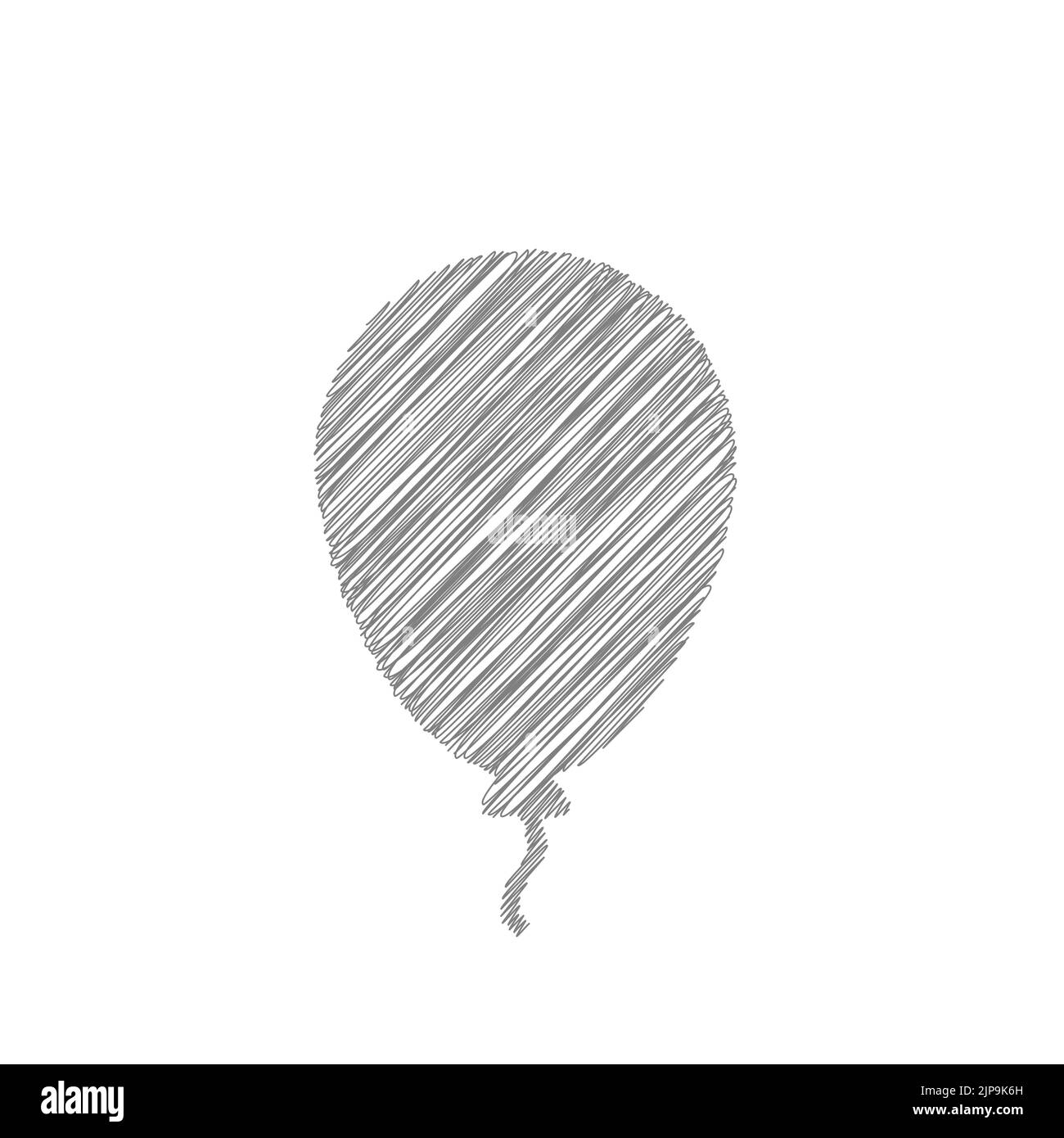 Balloon grey sketch vector icon. Vector sign for mobile app and web ...