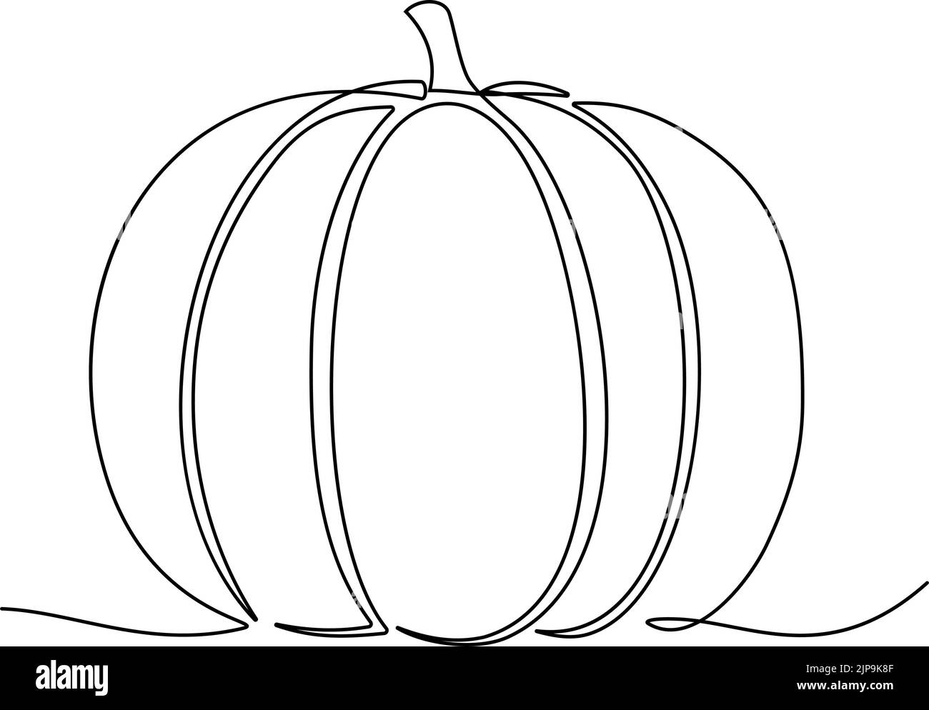 Continuous line drawing of pumpkin. Vector illustration Stock Vector ...