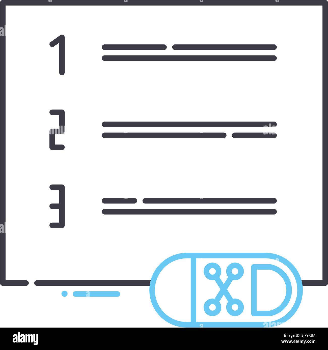 rules line icon, outline symbol, vector illustration, concept sign ...