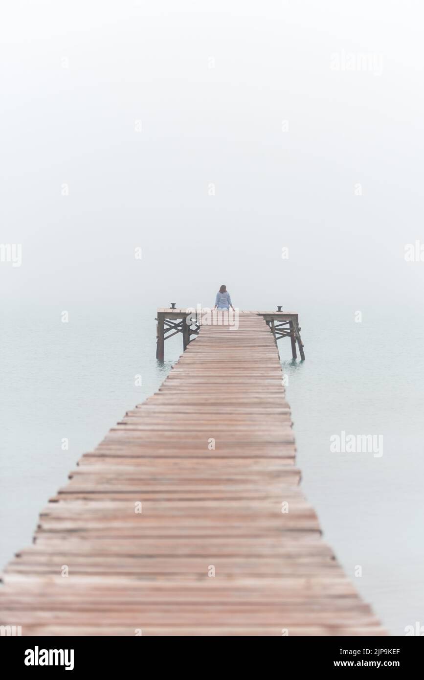calm, pier, break, downtime, foggy, nature collection, quiet, silent ...