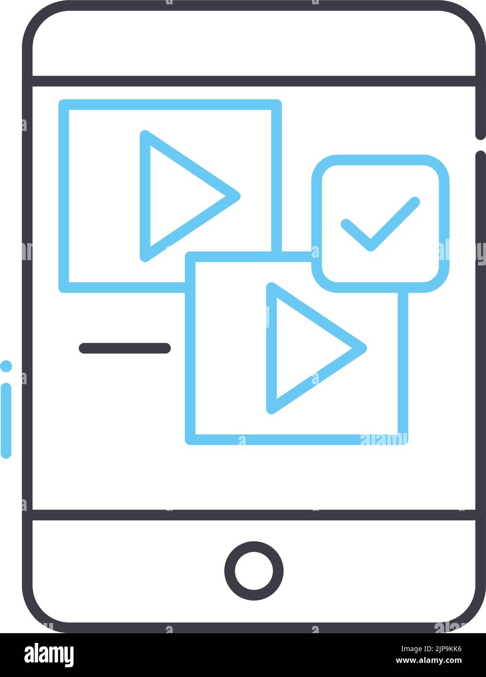 online subscription line icon, outline symbol, vector illustration ...