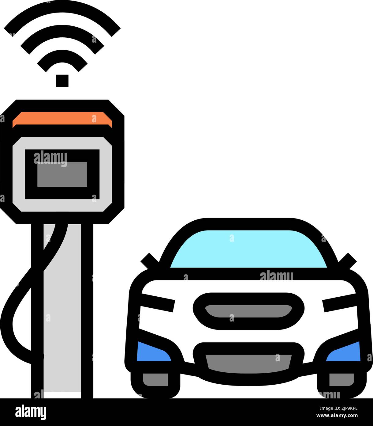 road radar self vehicle color icon vector illustration Stock Vector ...