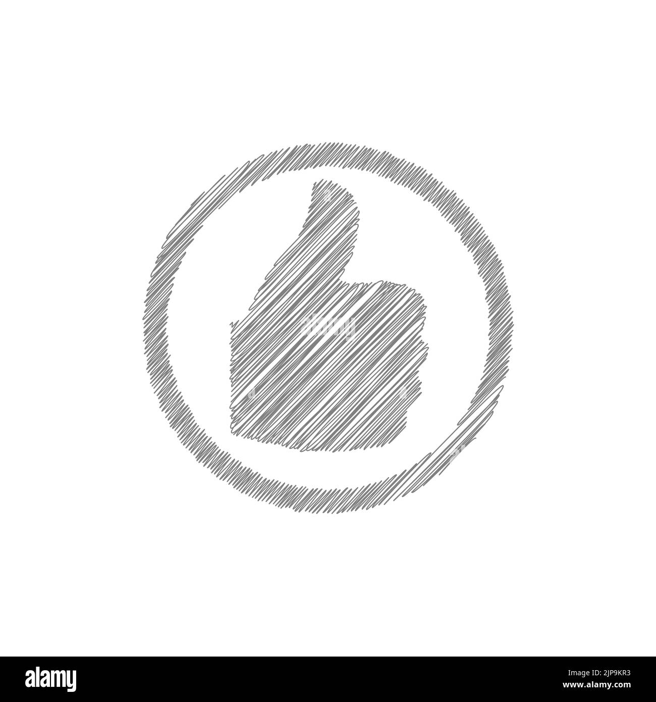 Thumbs up sketch grey vector icon. Hand drawn gesture symbol Stock ...