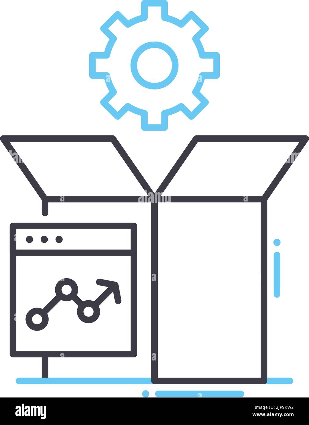 production performance line icon, outline symbol, vector illustration ...