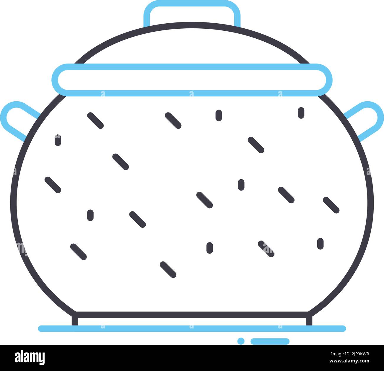 kitchen pot line icon, outline symbol, vector illustration, concept ...