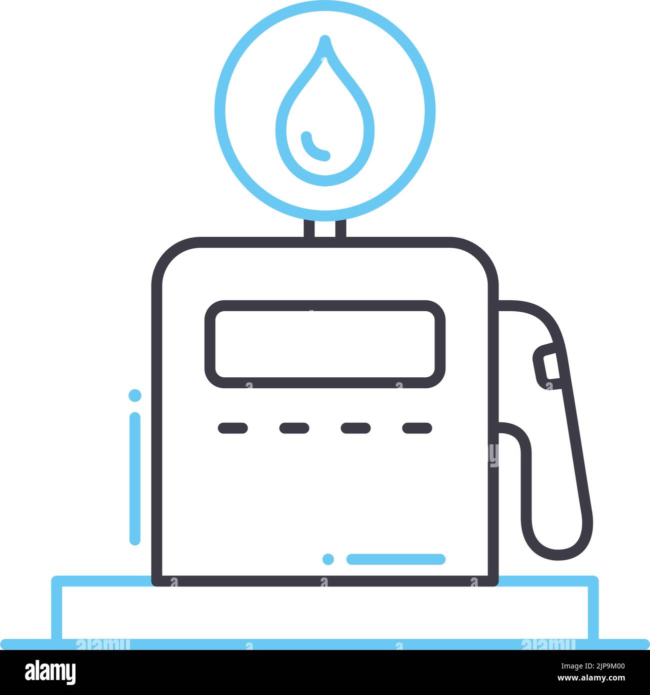gas station line icon, outline symbol, vector illustration, concept ...