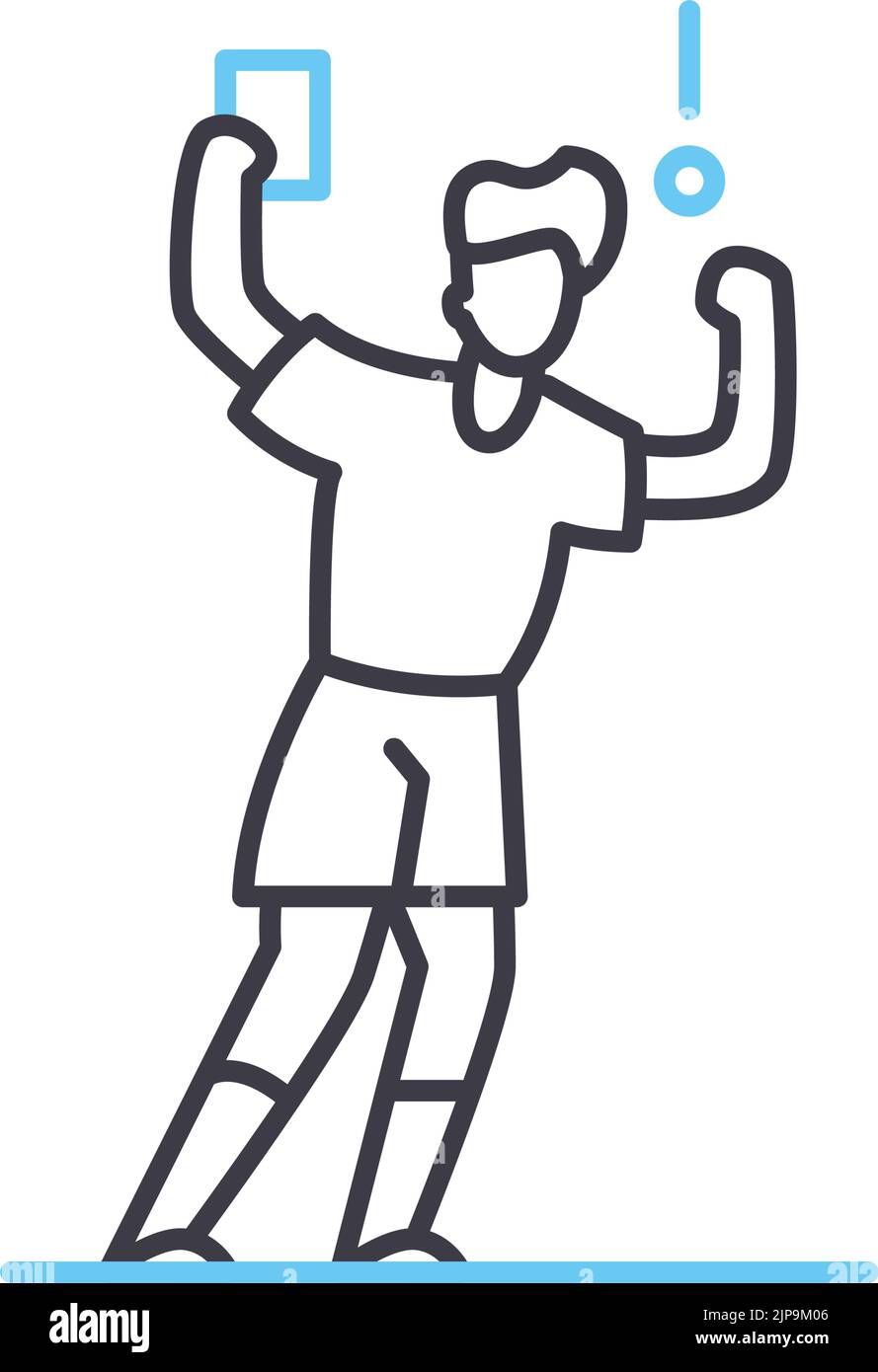 referee line icon, outline symbol, vector illustration, concept sign ...