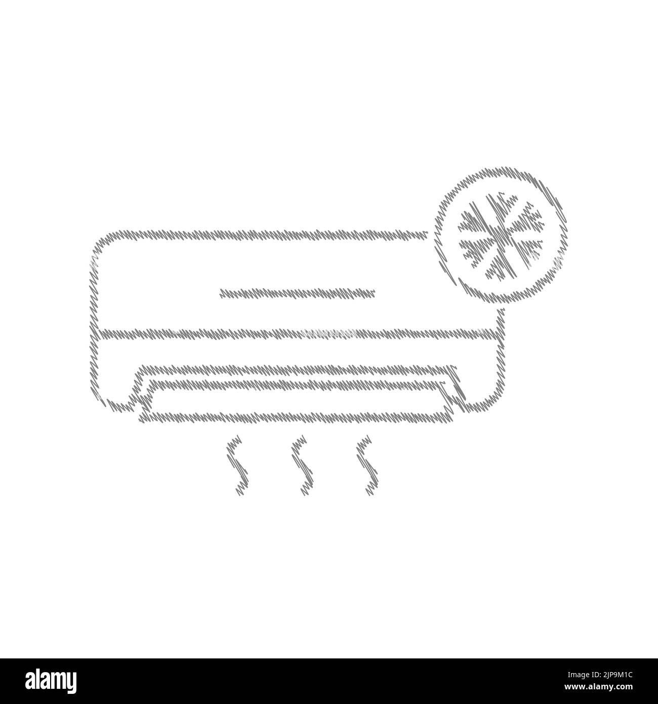 Air conditioner with snowflake sketch vector for web and mobile Stock ...