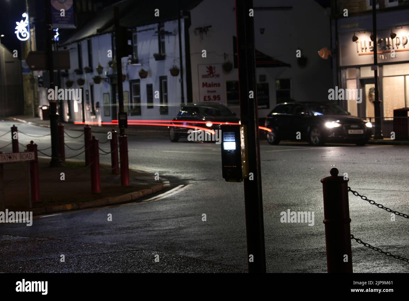 Prestwick Cross, Main Street, Prestwick, Ayrshire, Scotland, UK. Night ...