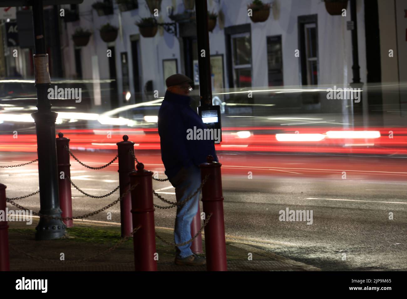 Prestwick Cross, Main Street, Prestwick, Ayrshire, Scotland, UK. Night ...