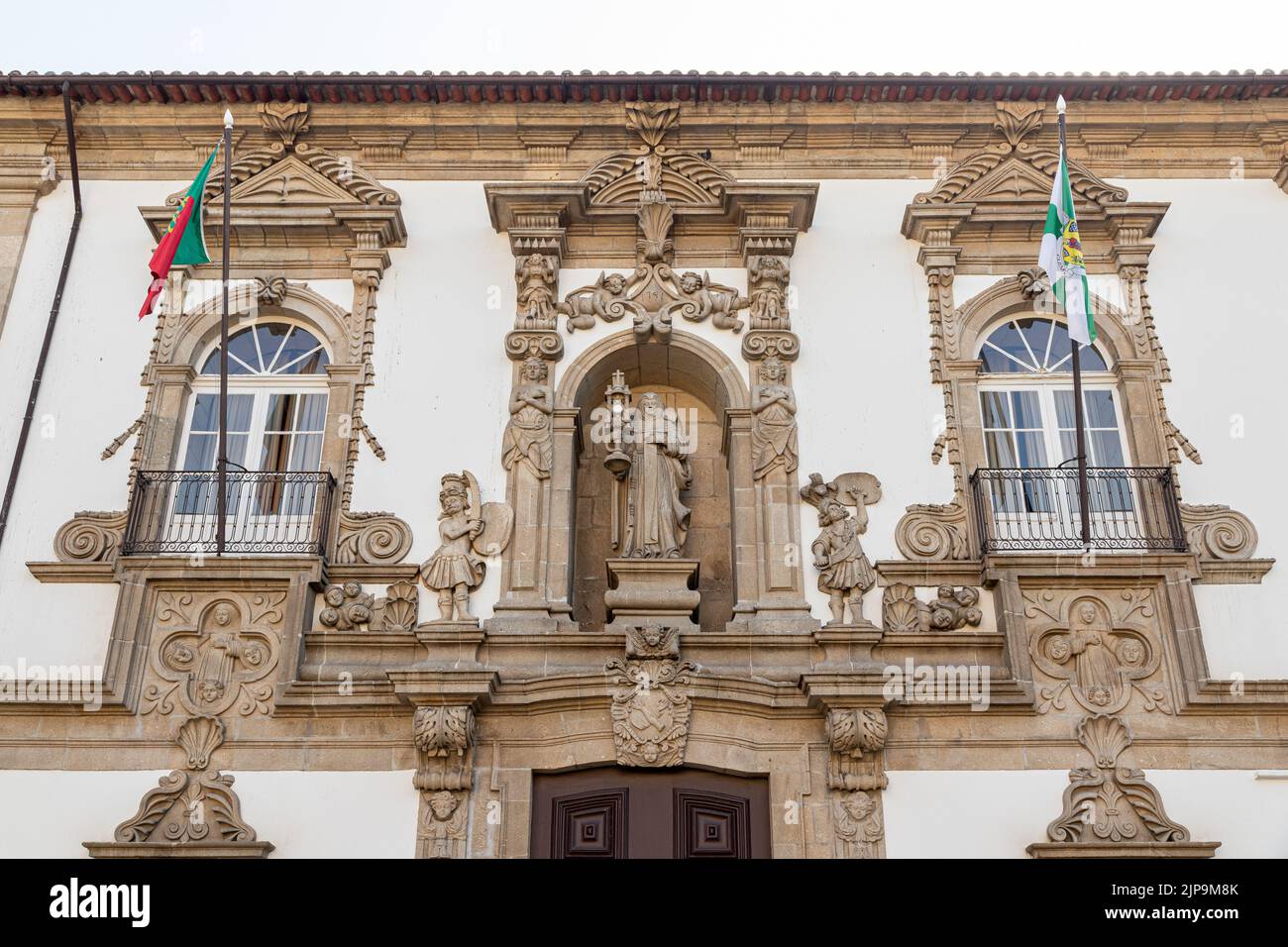 Guimaraes, Portugal. Statue of St Clare in the ancient convent of the ...